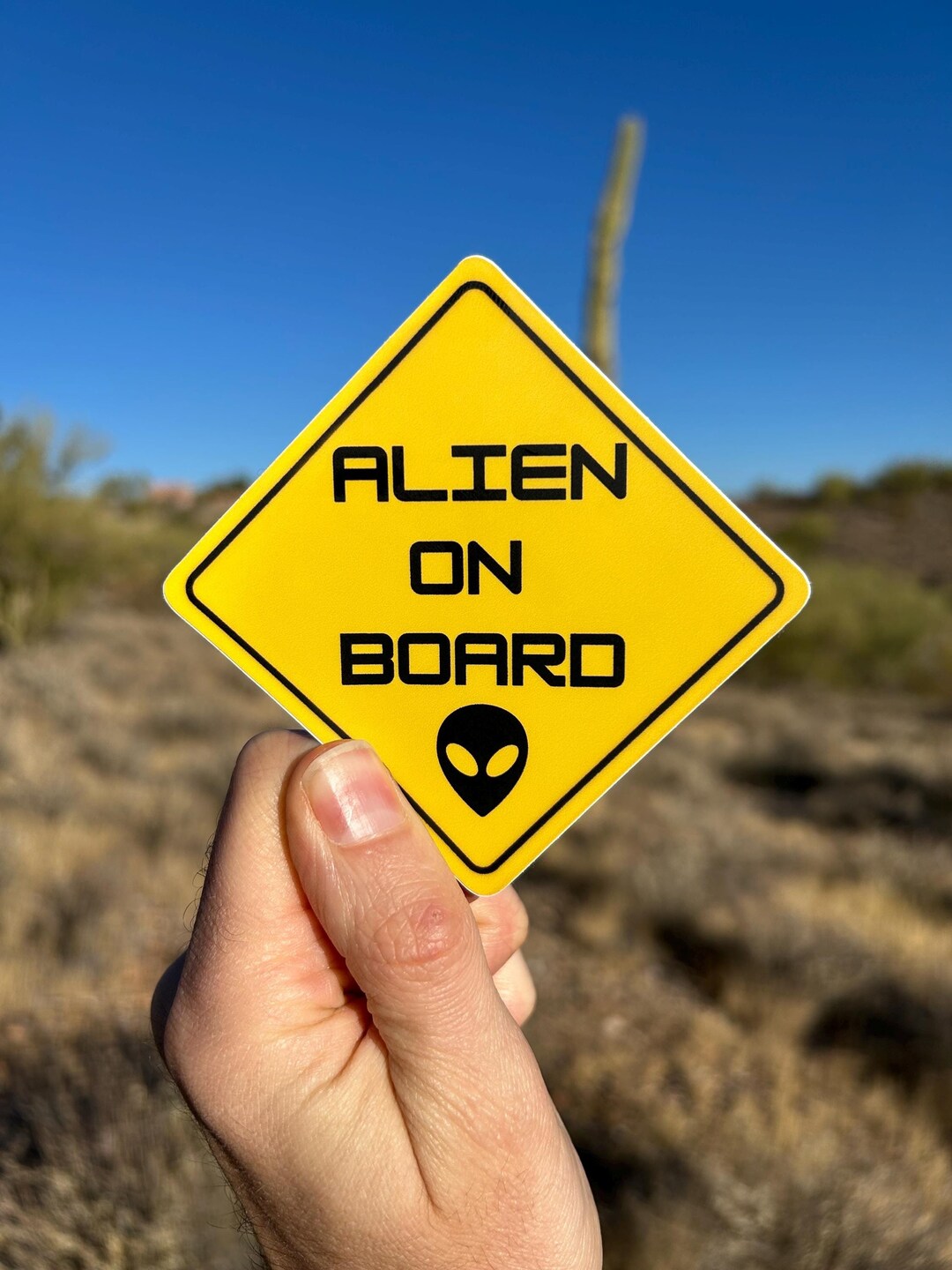 Funny Alien Sticker Baby on Board Satirical Sticker Gen Z Sticker ...