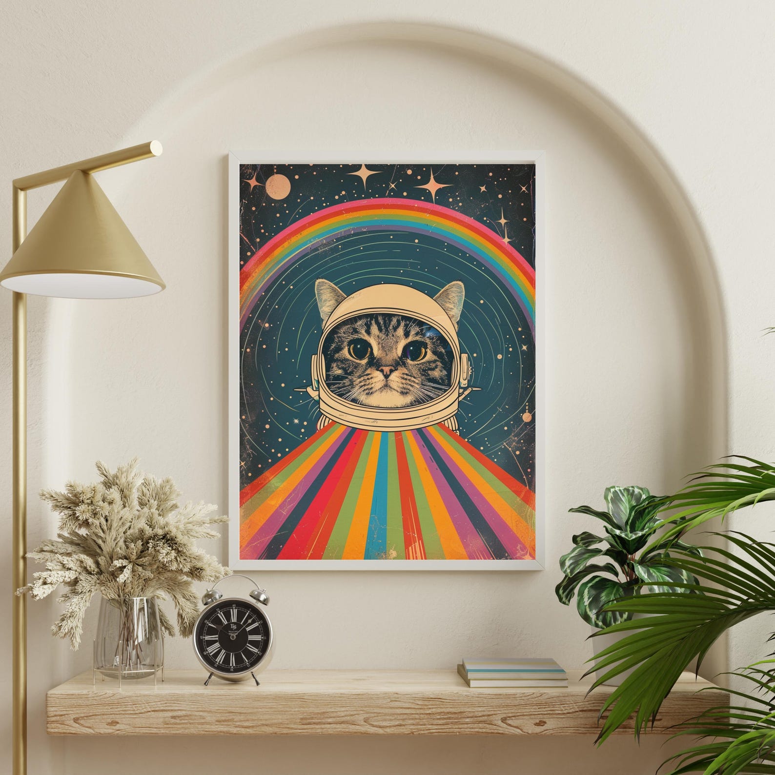 Retro Space Cat Poster Starring Cat Space Poster Vintage Scifi Poster ...