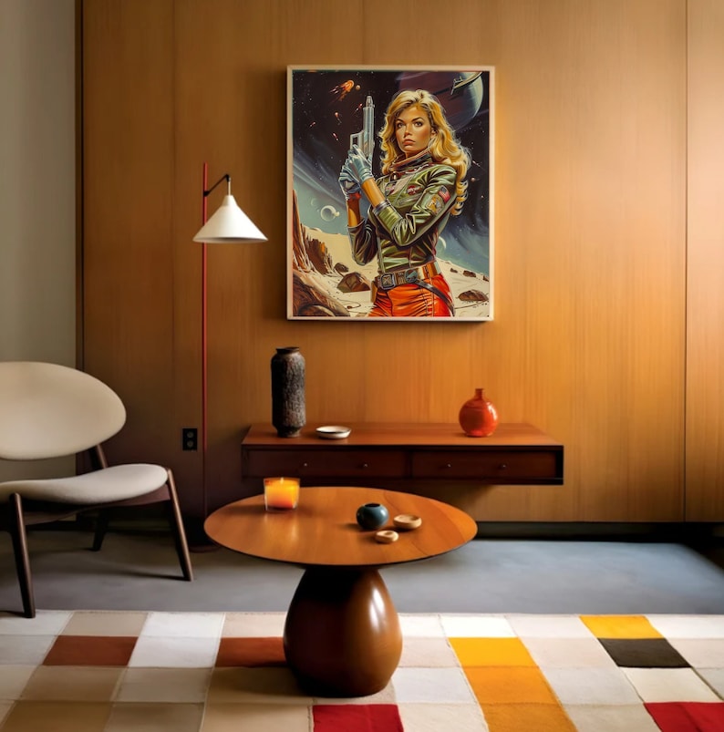 Vintage Astronaut Poster 60s Atomic Age Art 50s Retro Space Poster ...