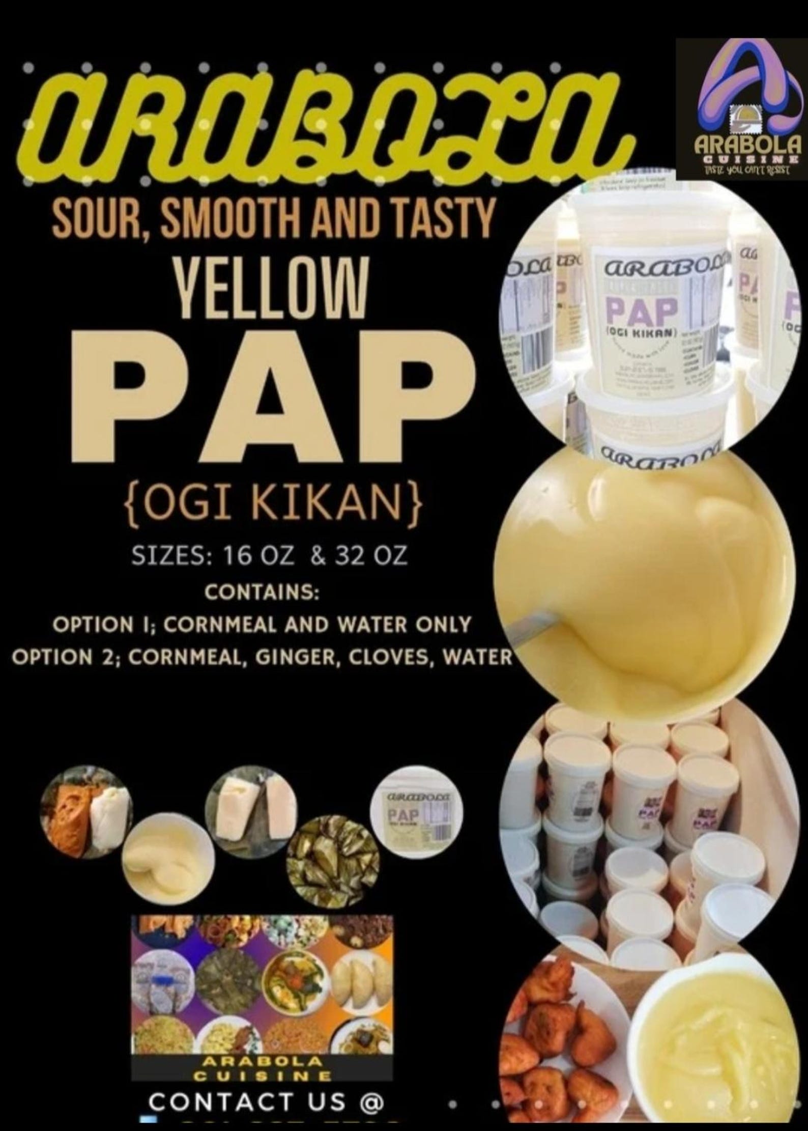 ARABOLA Sour Pap/ogi KIKAN/ Koko/ Eko/akamu, Yellow, Red or White ...