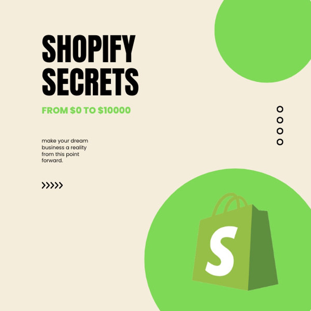 Shopify Secrets Pre-built Store - Etsy