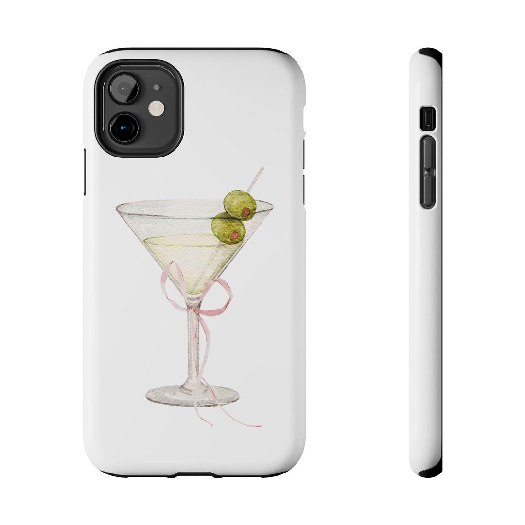 Coquette, Bows, Chic Martini Phone Case, Fun Phone Cover, Cocktail ...