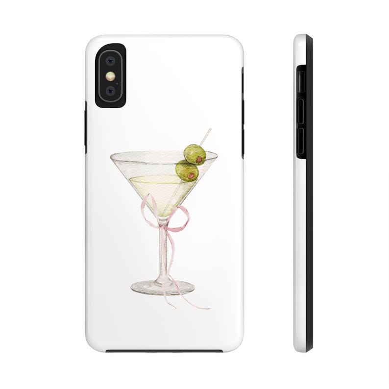 Coquette, Bows, Chic Martini Phone Case, Fun Phone Cover, Cocktail ...
