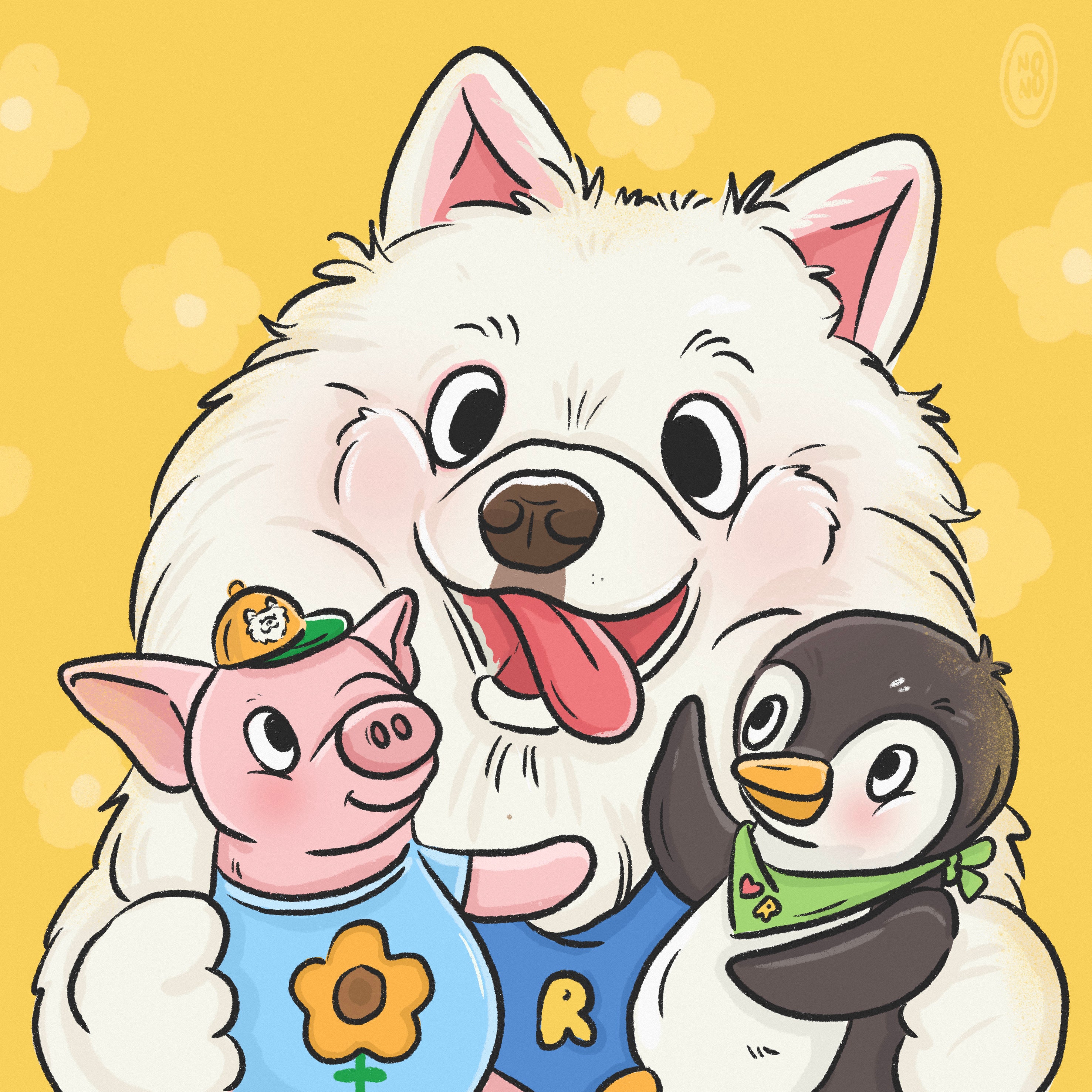 Pet Portrait Half Body Animal Drawing, Custom Portrait, Digital ...