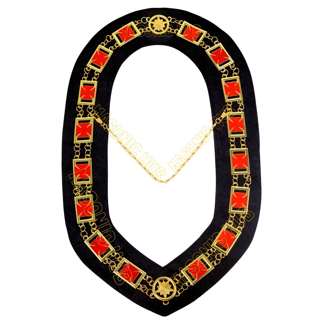 Masonic Regalia Knights Templar Commandery Chain Collar Black Velvet ...