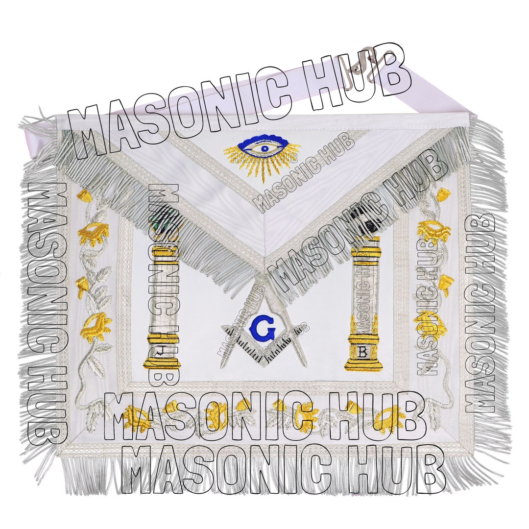 Exquisite Masonic Regalia Master Mason Sheep Apron All White Hand ...