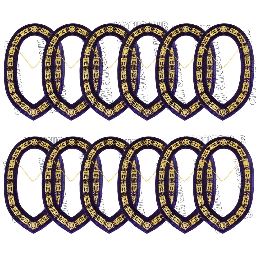 Masonic Regalia Cryptic Mason Royal & Select Master Chain Collar Set of ...