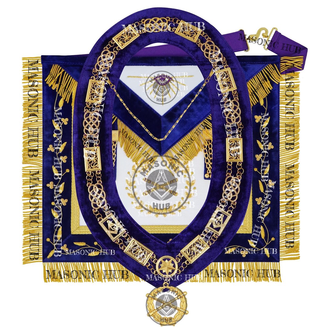 Masonic Grand Lodge Chaplain Regalia Set Hand Embroidered Lambskin ...
