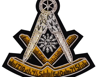 Masonic Past Master Embroidered Patch Black 3 - Etsy