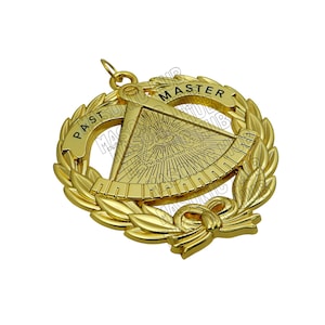 Past Master's Masonic Collar Jewel: Gold-plated Emblem of Freemasonry ...