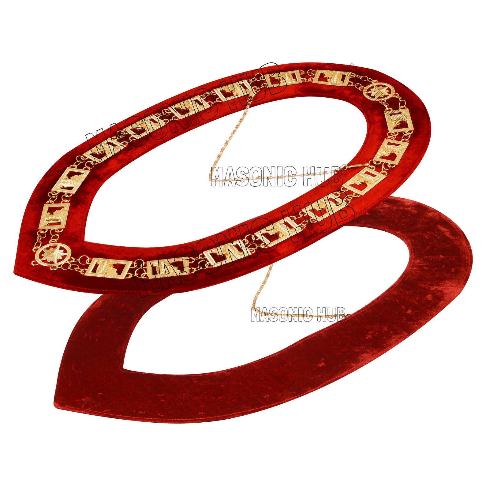 Knights Templar Masonic Regalia Metal Chain Collar With Red - Etsy