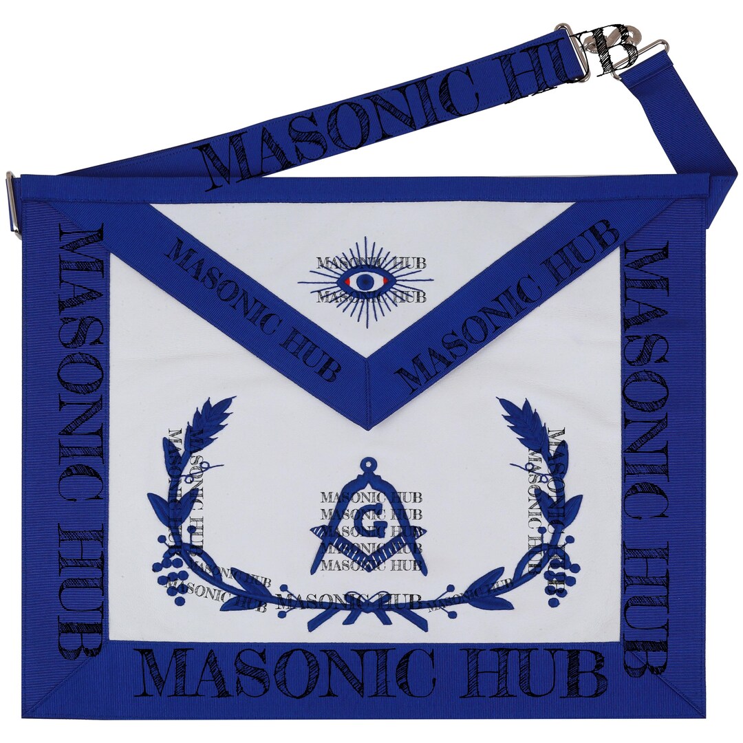 Masonic Master Mason Apron - Lambskin Blue Silk Threads Wreath & Grapes ...