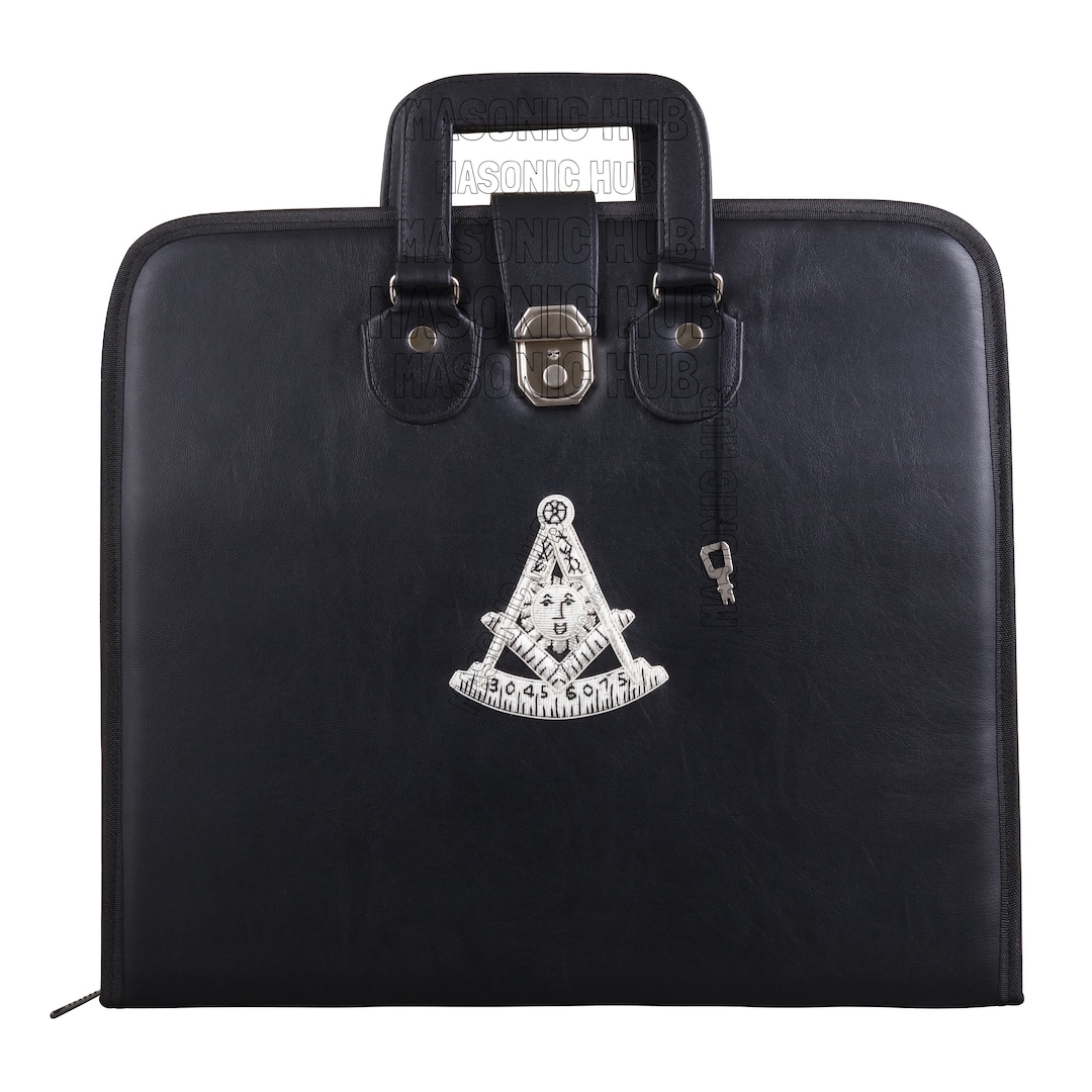 Masonic Hand Embroidered Past Master Masonic Apron Case With Handle ...