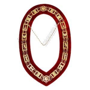 Masonic Heroines of Jericho Women's Chain Collar, HOJ COLLAR Red Backing - GOLD - Etsy