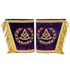 Masonic Grand Lodge Past Master 100% Lambskin Apron With Chain Collar ...