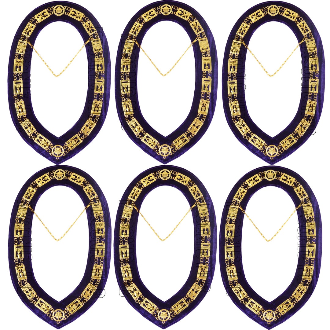 Masonic Regalia Cryptic Mason Royal & Select Master Chain Collar Set of ...