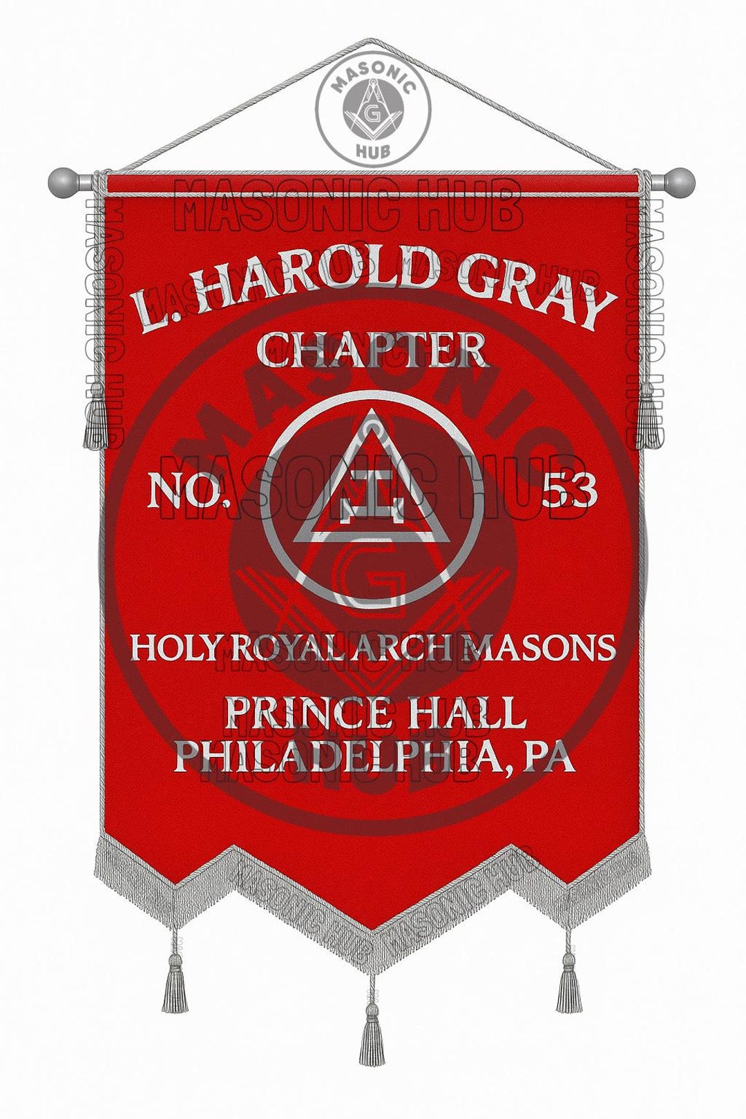Custom Masonic Royal Arch Chapter Banner With Hand Made Emblem – Red ...