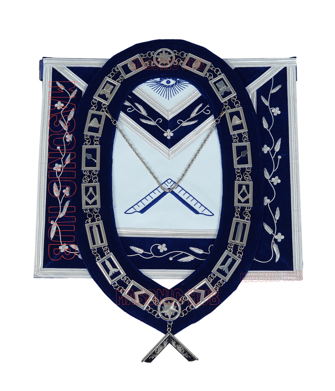 Masonic Blue Lodge Officer 100% Lambskin Apron - WORSHIPFUL MASTER ...