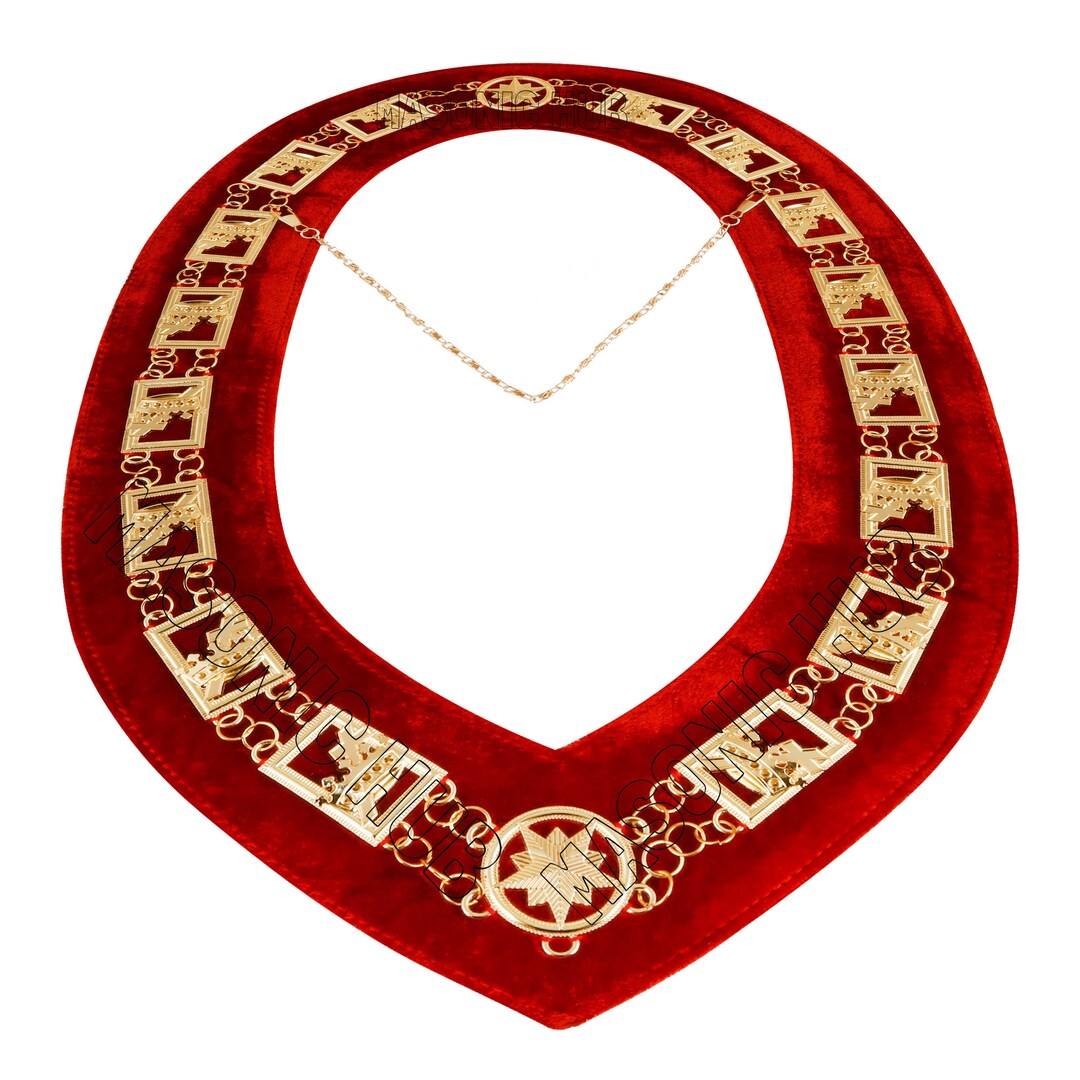Knights Templar Masonic Regalia Metal Chain Collar With Red Velvet ...