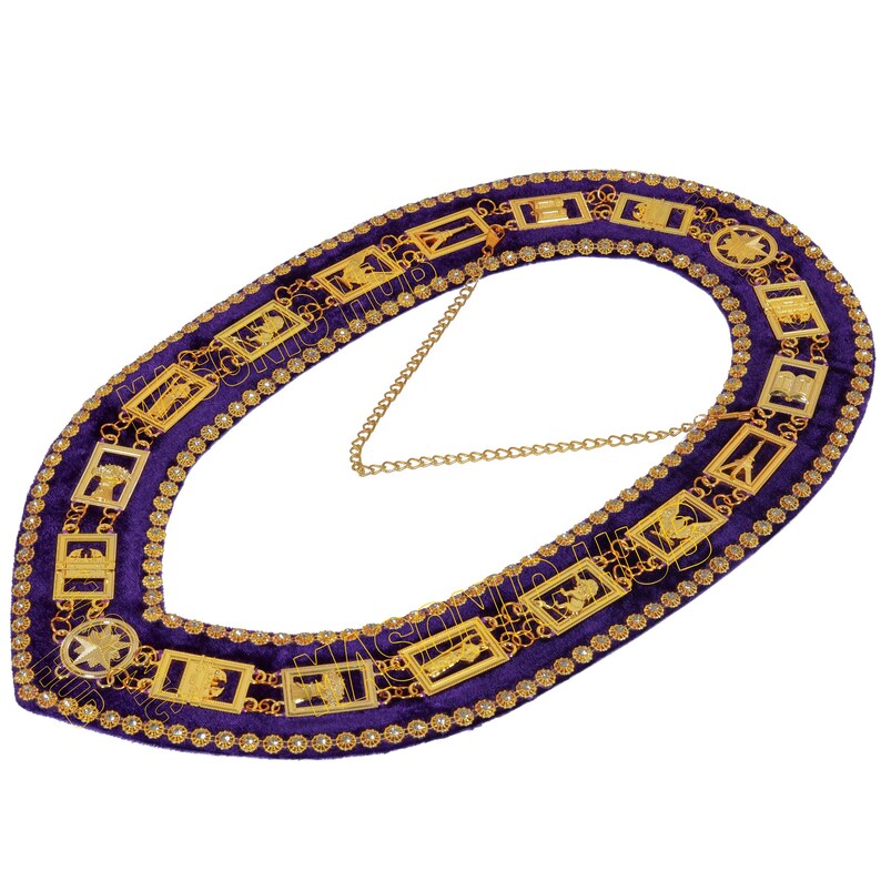 Masonic Heroines of Jericho Women's Chain Collar, HOJ COLLAR With Purple Backing - Etsy