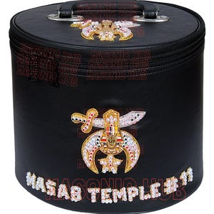 Custom Shriner Fez Case & Fez With Rhinestone Embroidery, Bullion ...