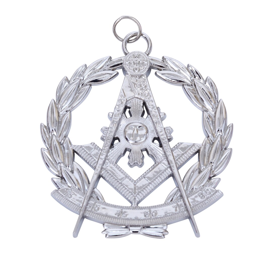 Masonic Chain Collar Grand Past Master Jewel Silver Freemason Mason GPM ...