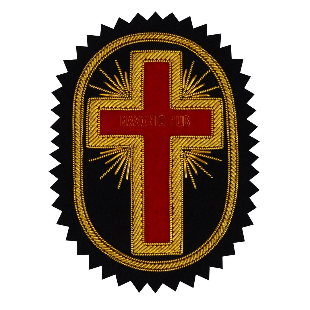 Masonic Knight Templar Passion Cross Rosette Hand Embroidered - Etsy