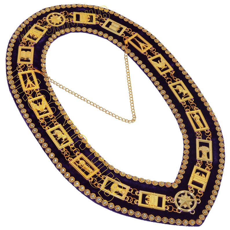 Masonic Heroines of Jericho Women's Chain Collar, HOJ COLLAR With Purple Backing - Etsy
