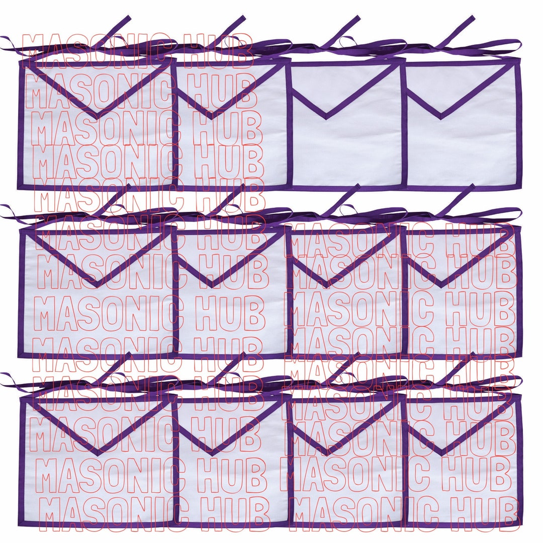 Council RSM Masonic Regalia SET OF 12 White Cotton Duck Cloth Aprons ...