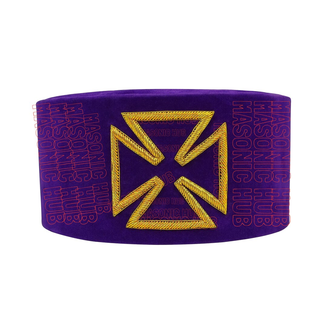 Masonic Grand Prior Purple Velvet Cap Hat Crown - Knight Templar ...