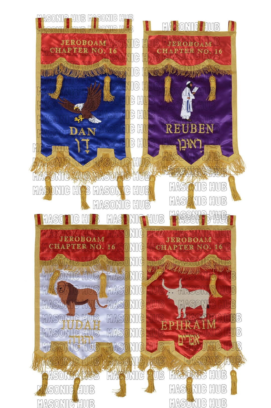 Masonic Royal Arch Veil Banners - 4 Piece Set for Masonic Chapter ...