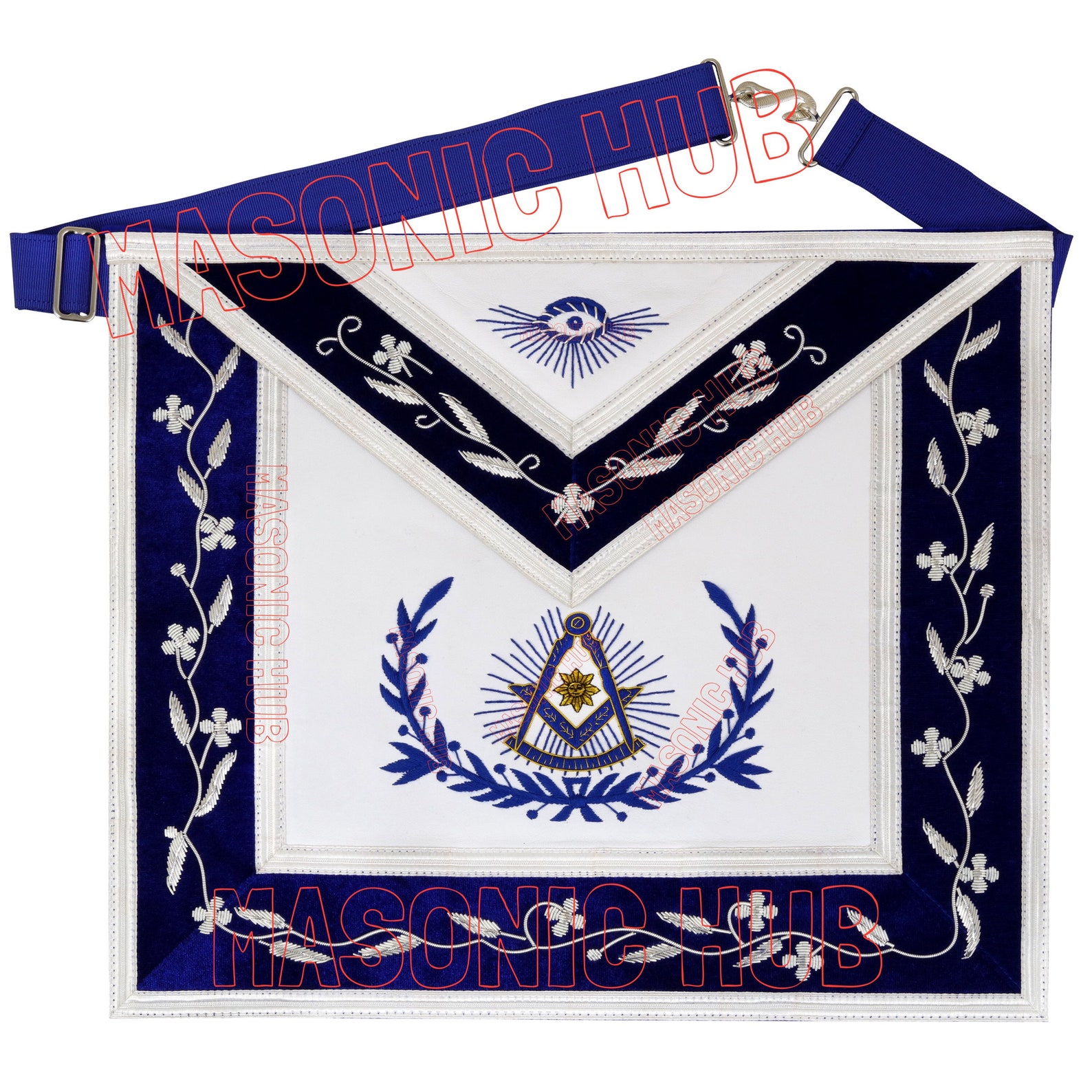 Past Master With Embroidered Border Masonic 100% Lambskin - Etsy