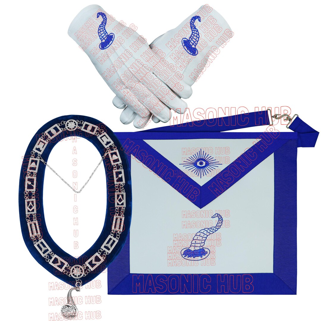 Senior Steward Apron With Chain Collar & Gloves - Blue Lodge Officer ...
