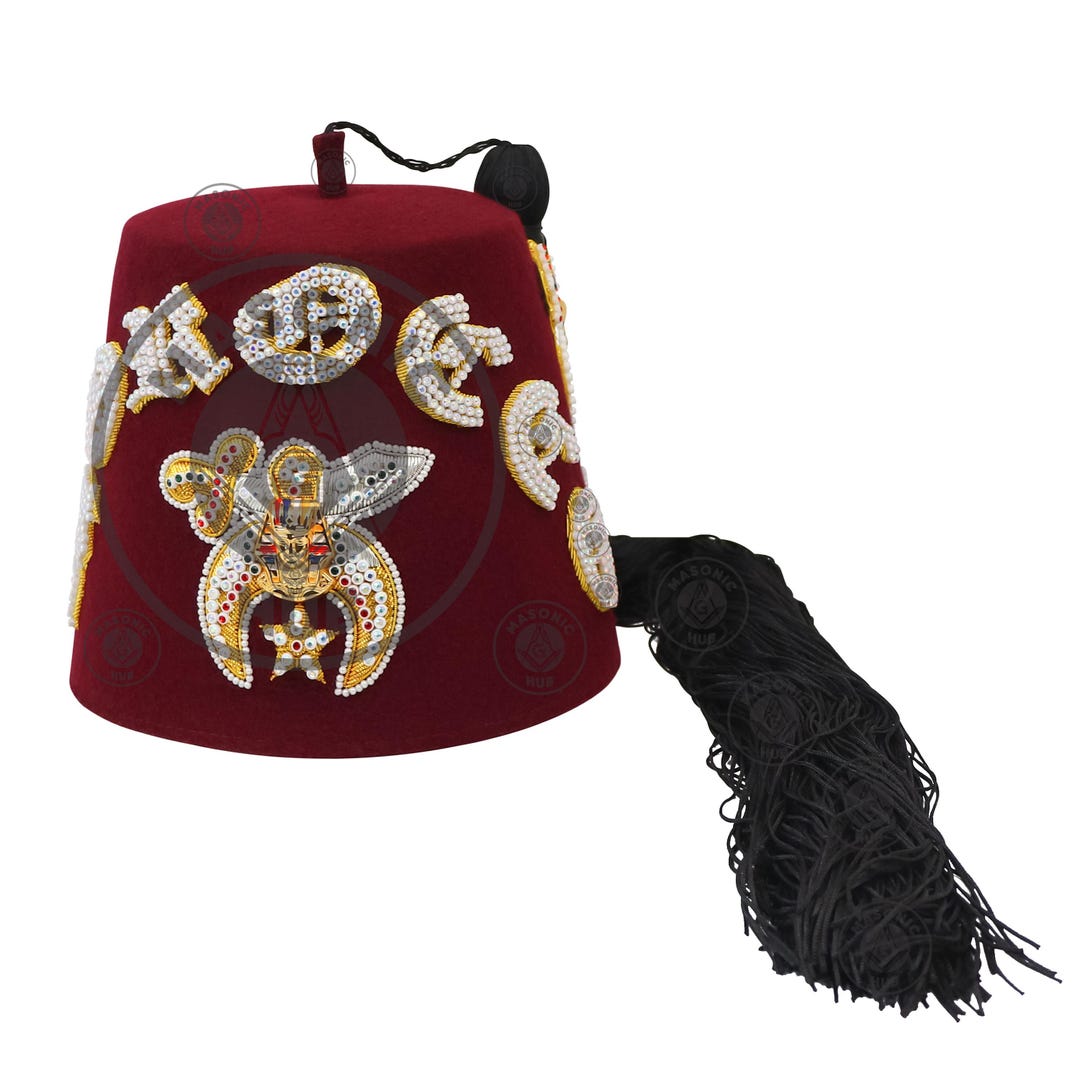 Custom Shriner MOROCCO TEMPLE Fez Hat With Rhinestone Embroidery ...