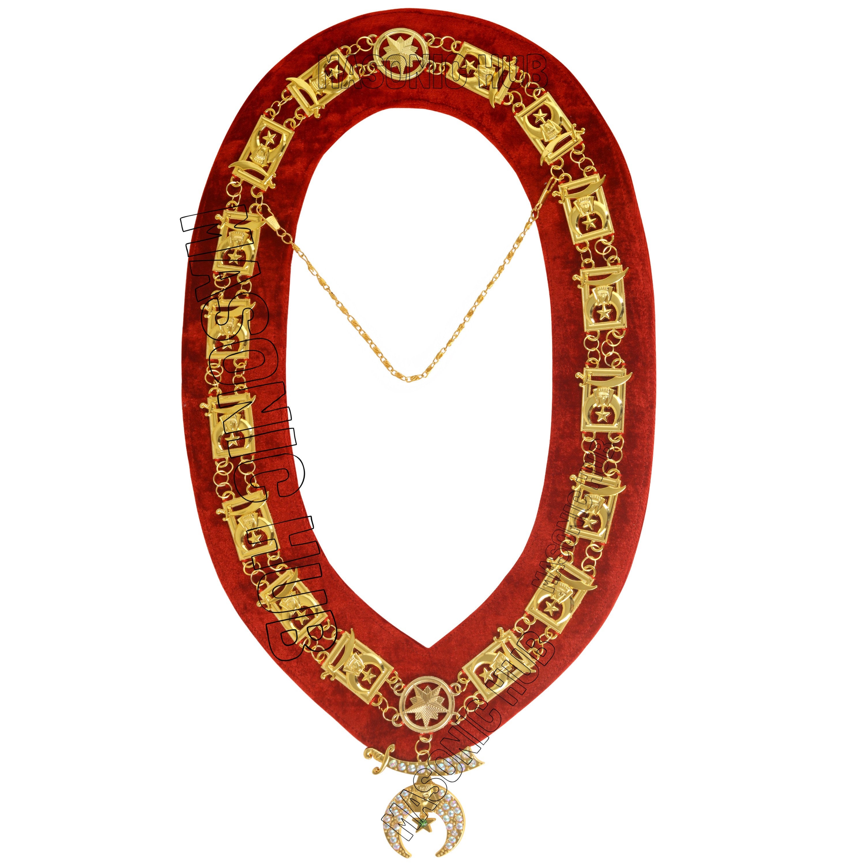 Masonic Regalia Rhinestones Shriner Jewels Gold Plated With Rhinestones ...