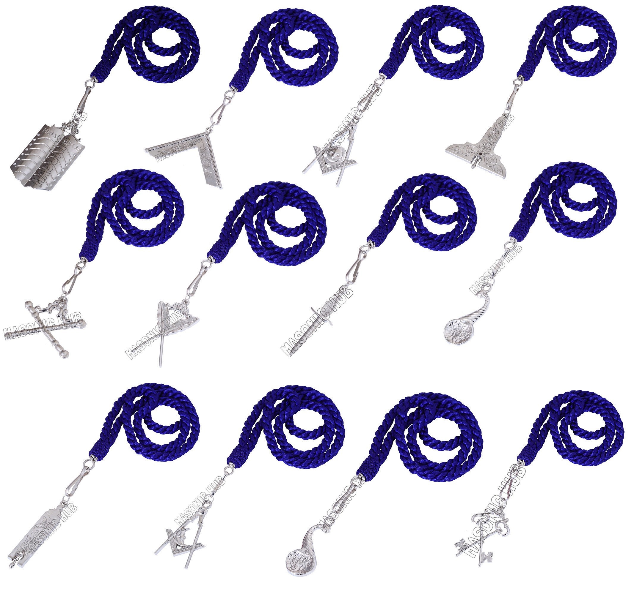 Masonic Master Mason Blue Lodge Jewel Neck Cord With 12 Jewels - Etsy
