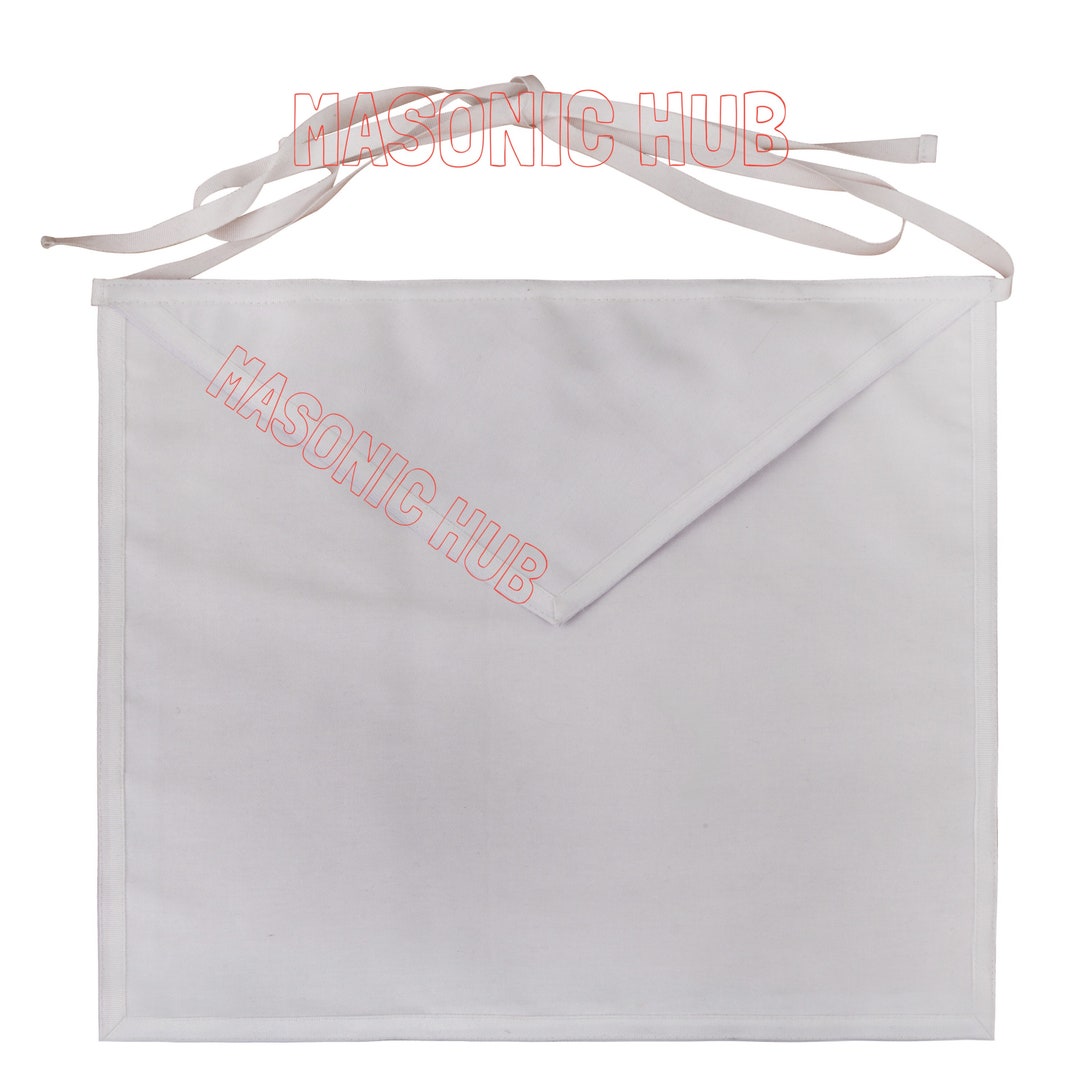 White Duck Cotton Masonic Entered Apprentice Apron of Initiation and ...