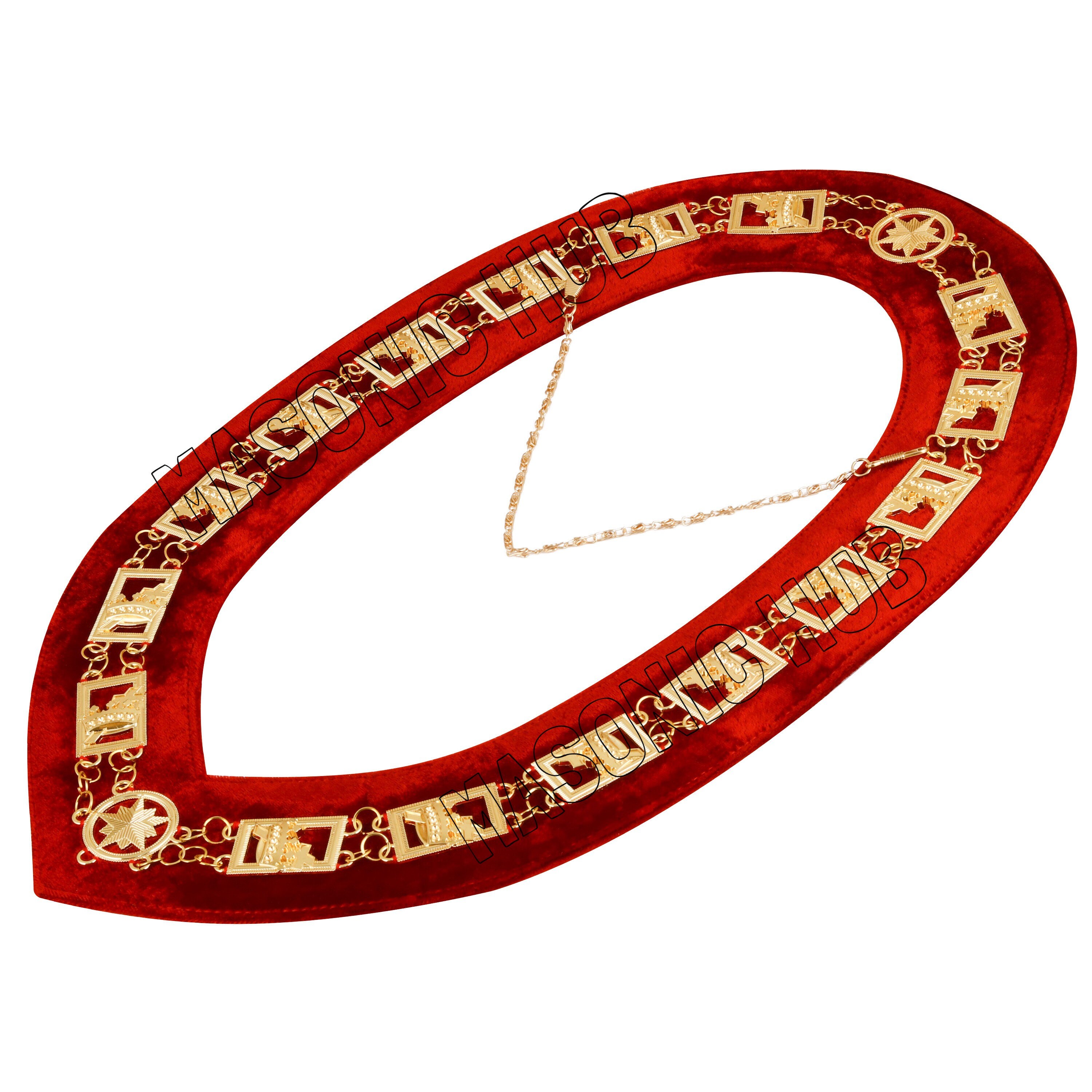 Knights Templar Masonic Regalia Metal Chain Collar With Red - Etsy