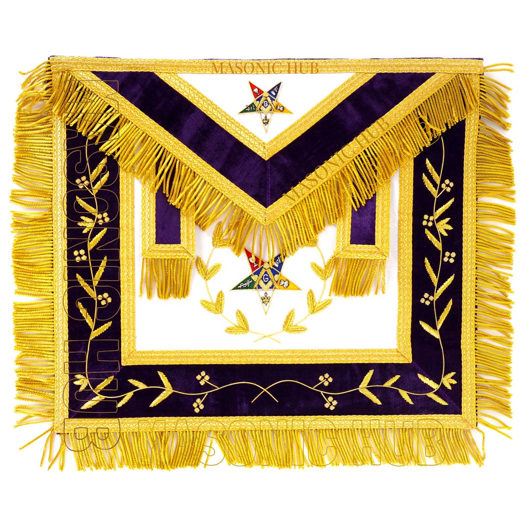 Masonic OES Grand Patron Apron - 100% Lambskin, Hand-embroidered ...