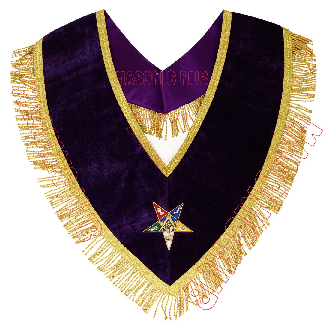 Purple Velvet Masonic OES Collar for Worthy Patrons - Crafted to ...