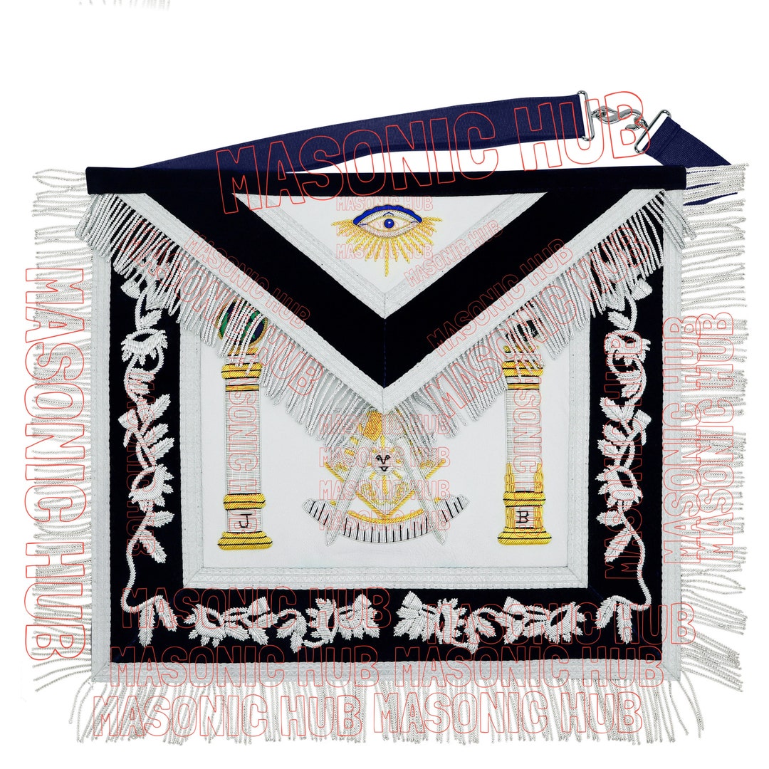 Masonic Past Master Sheep Leather Apron Hand Made Bullion Embroidery ...