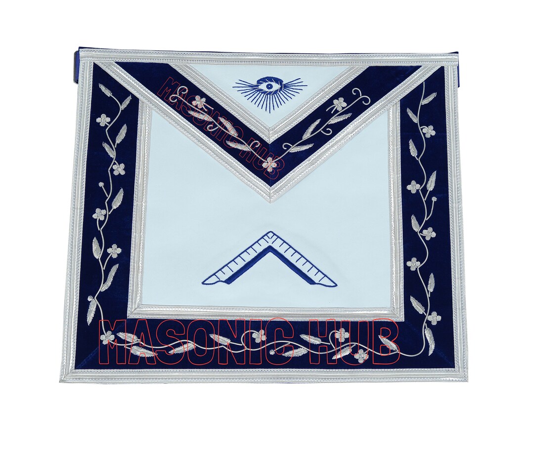 Masonic Blue Lodge Officer 100% Lambskin Apron Hand Made - WORSHIPFUL ...