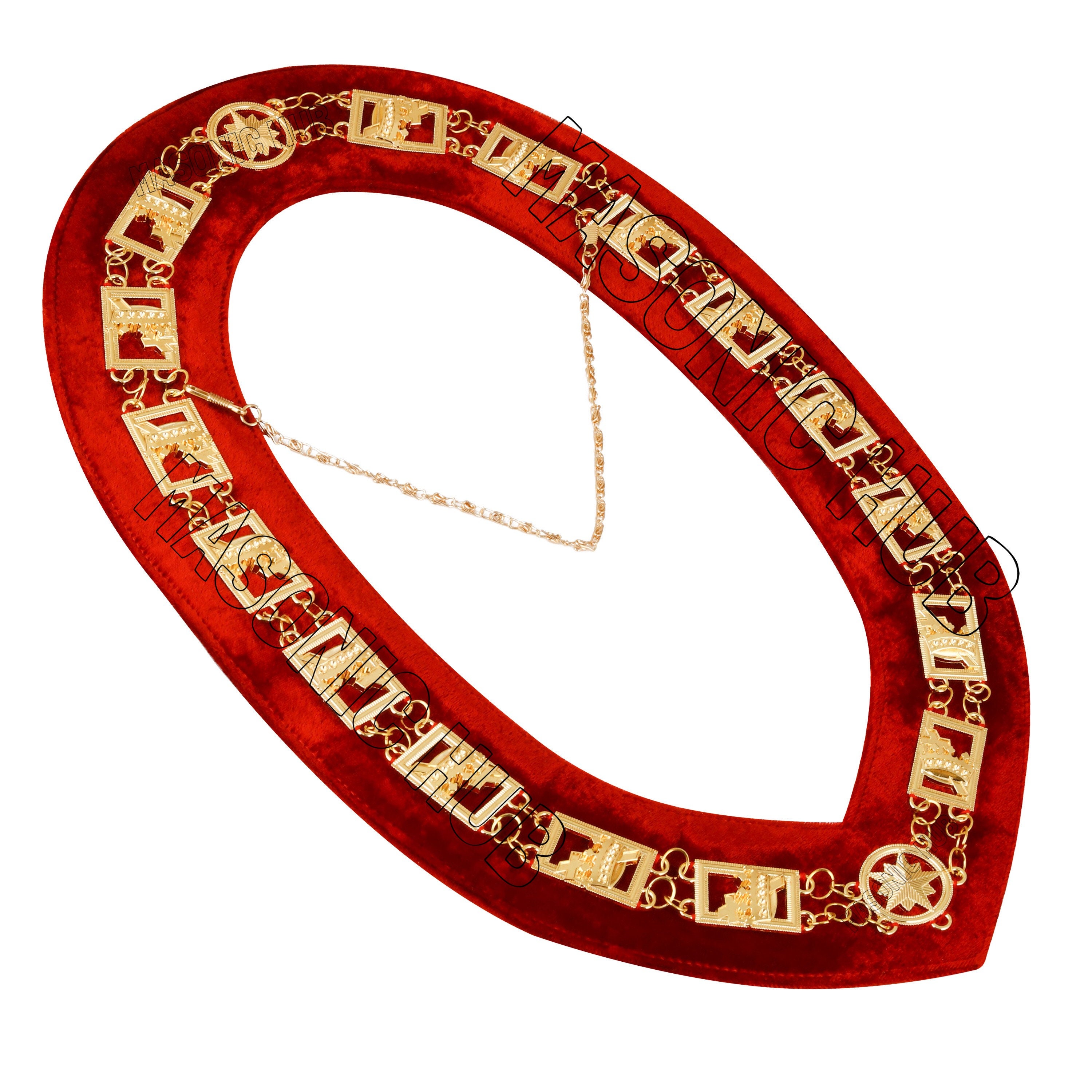 Knights Templar Masonic Regalia Metal Chain Collar With Red - Etsy
