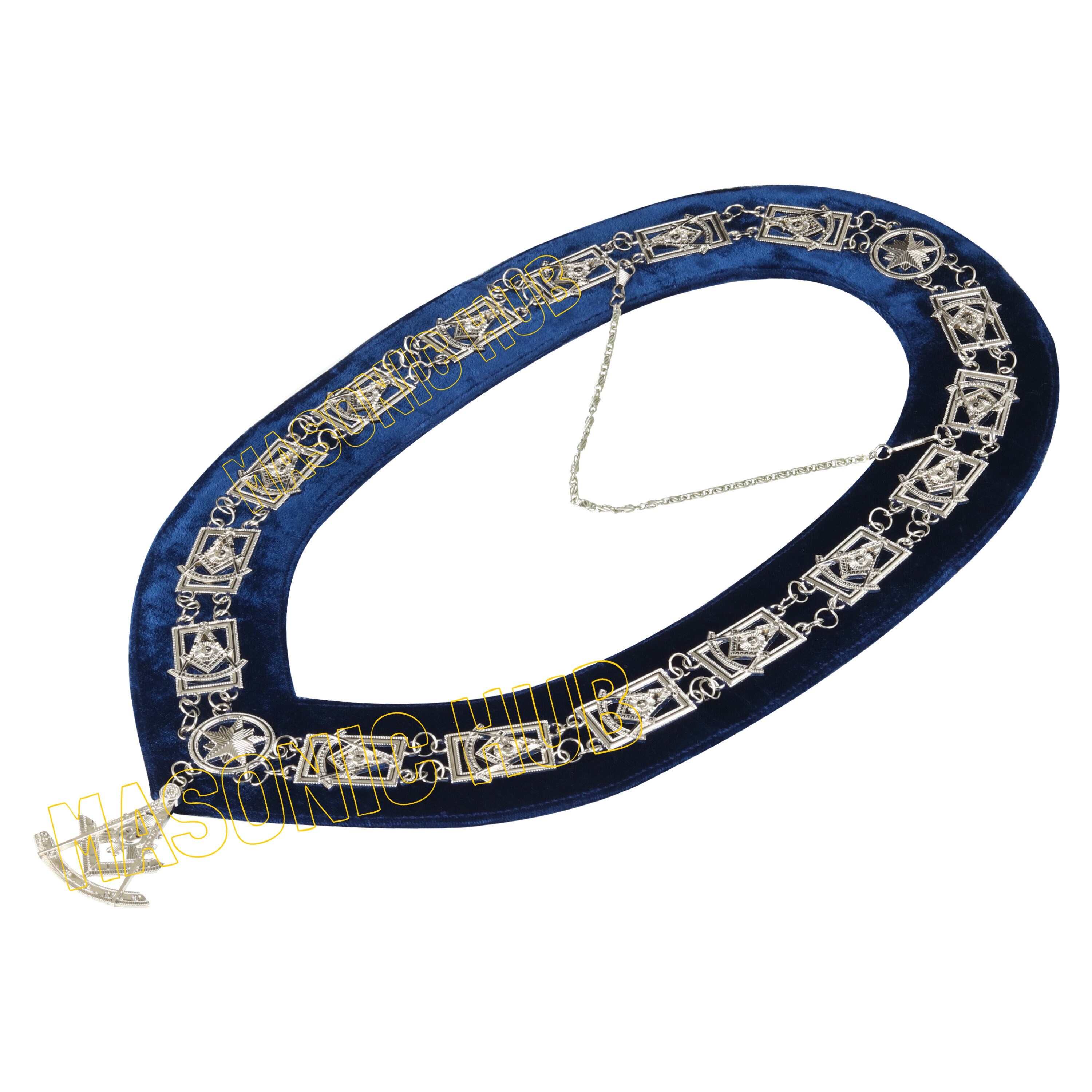 Masonic Past Master Metal Chain Collar Blue Backing Free - Etsy