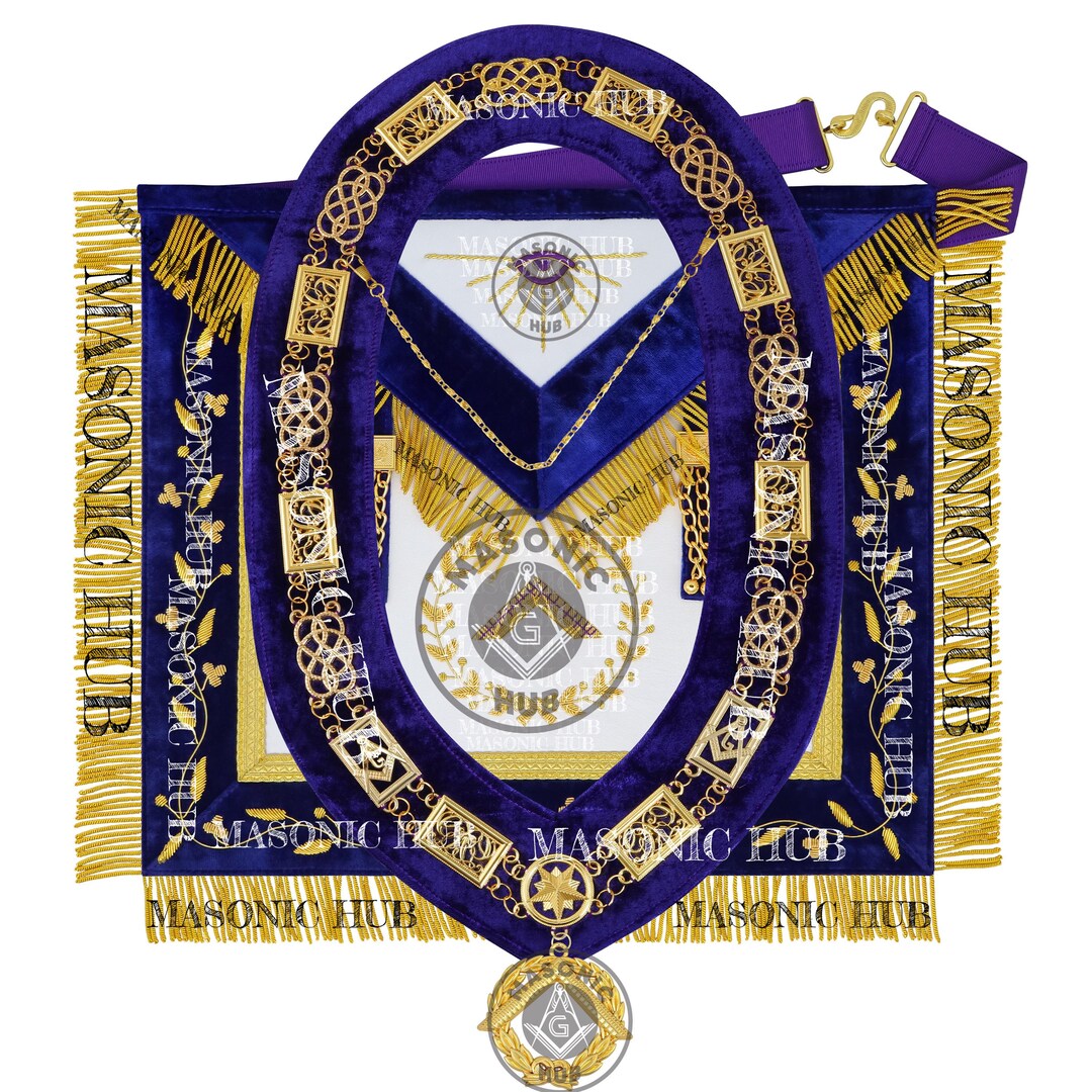 Masonic Grand Lodge Worshipful Master Regalia Set – Hand Made Lambskin ...