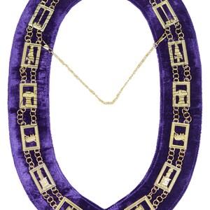 Masonic Regalia OES Order of Eastern Star Metal Chain Collar PURPLE ...