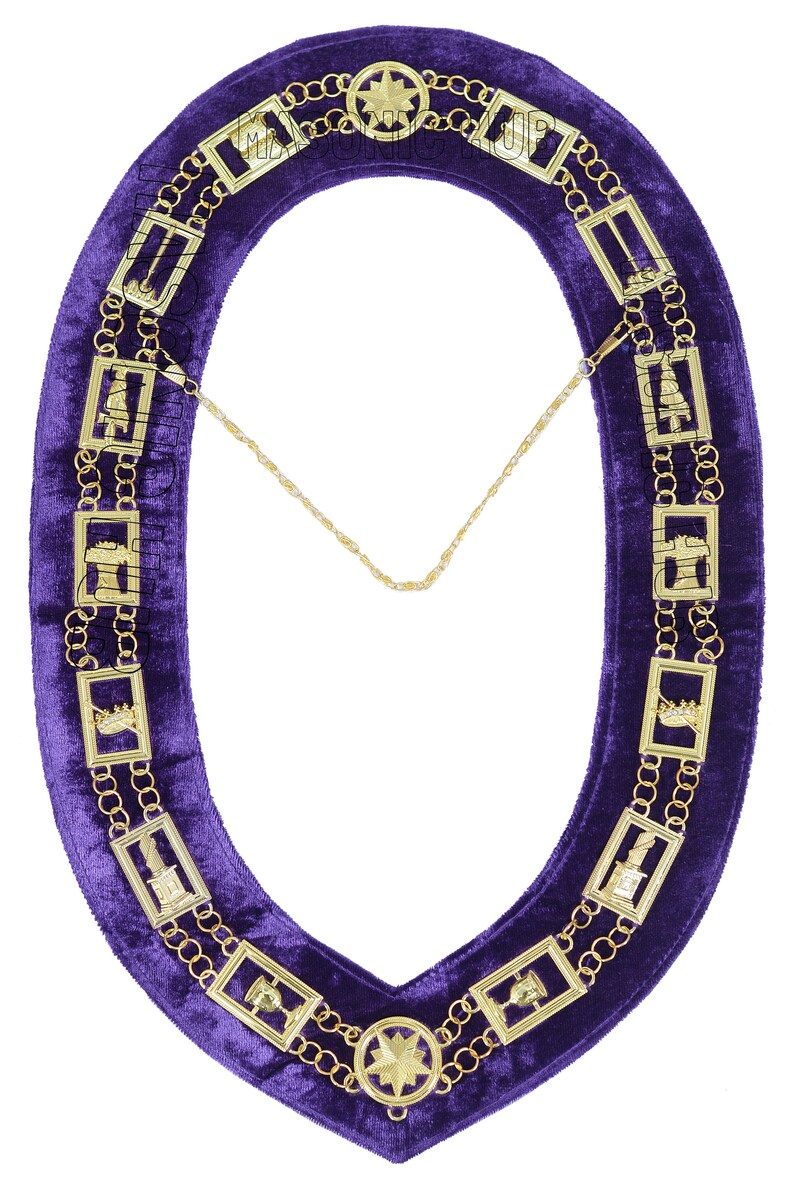 Masonic Regalia OES Order of Eastern Star Metal Chain Collar PURPLE ...