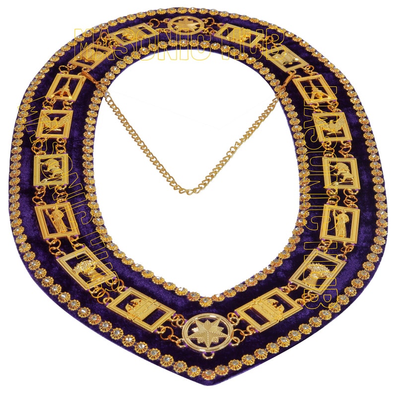 Masonic Heroines of Jericho Women's Chain Collar, HOJ COLLAR With Purple Backing - Etsy