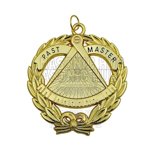 Past Master's Masonic Collar Jewel: Gold-plated Emblem of Freemasonry ...