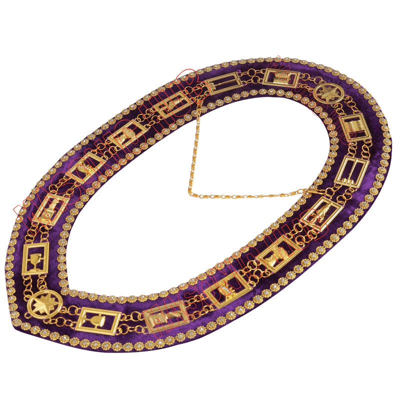 Masonic Regalia OES Order of Star Chain Collar Purple Backing - Etsy